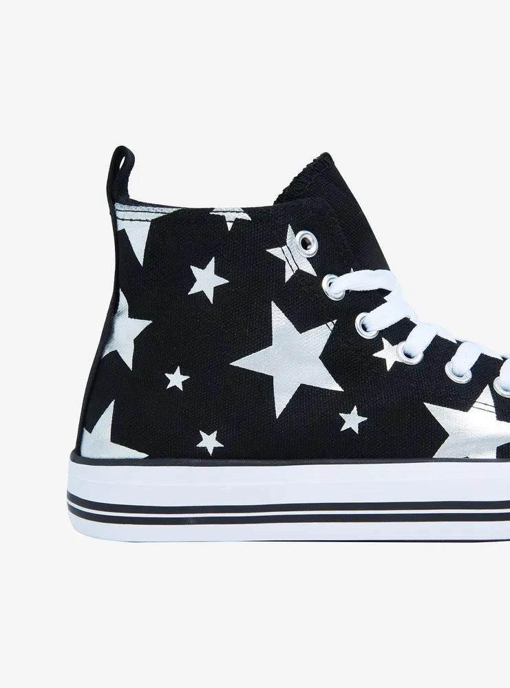 Hot Topic Silver Stars Hi-Top Sneakers | Mall of America®