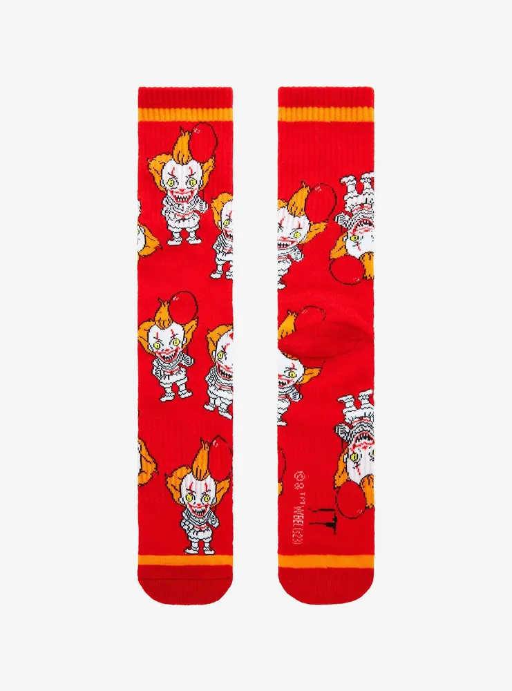 Boxlunch It Pennywise Portraits Allover Print Crew Socks - BoxLunch ...