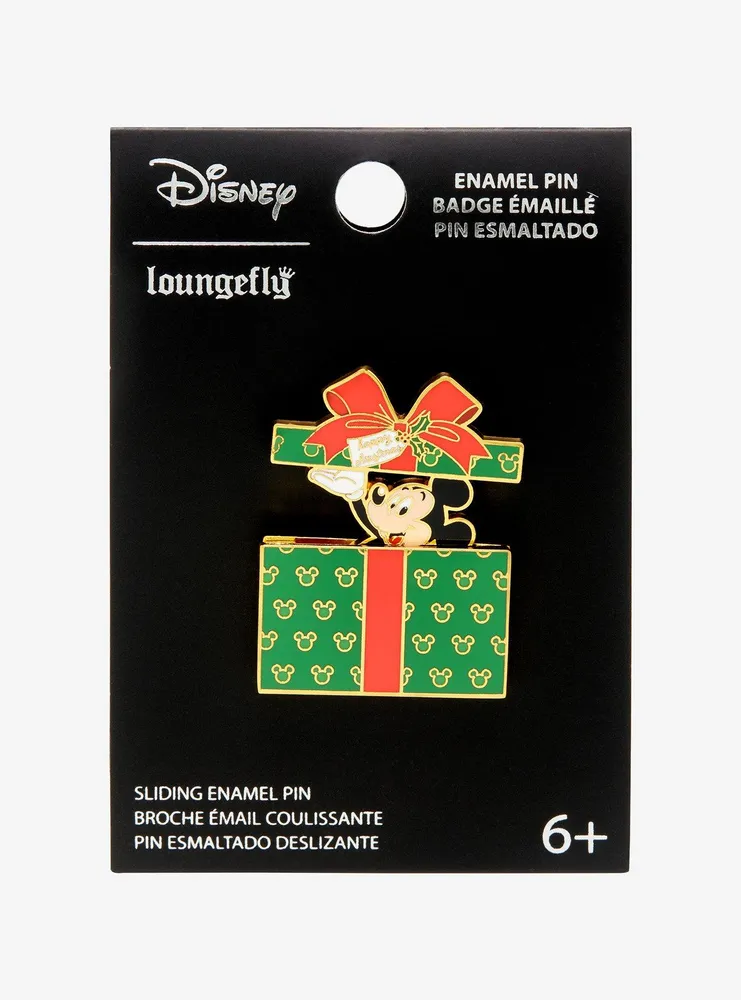 Boxlunch Loungefly Disney Mickey Mouse Present Sliding Enamel Pin ...