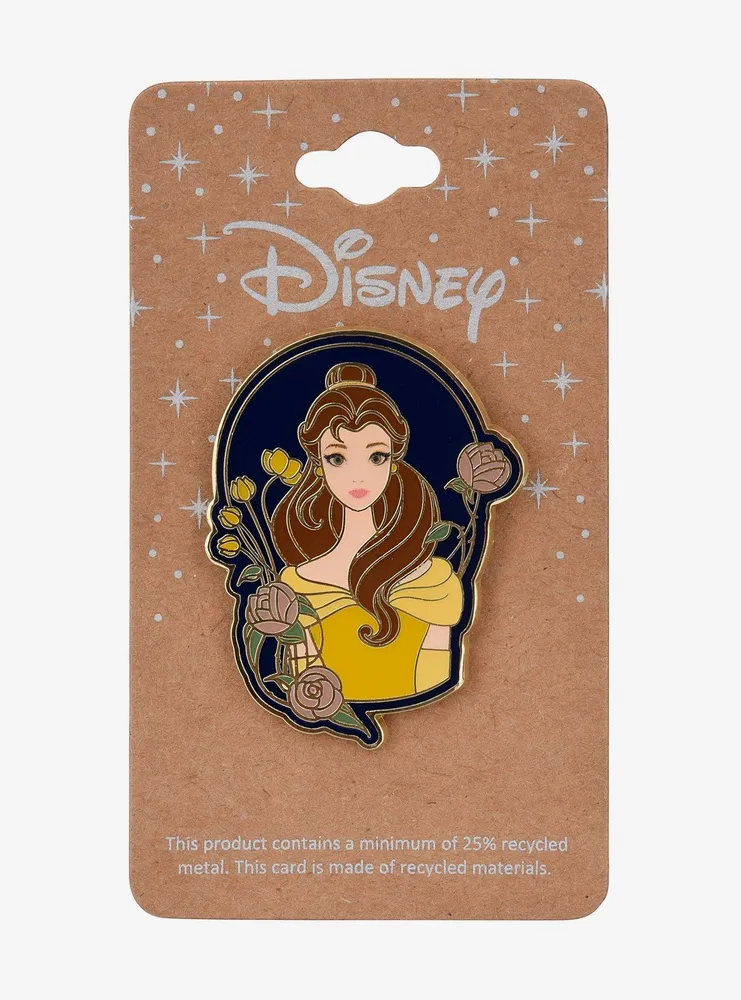 Boxlunch Disney Beauty and the Beast Belle Floral Portrait Enamel Pin ...