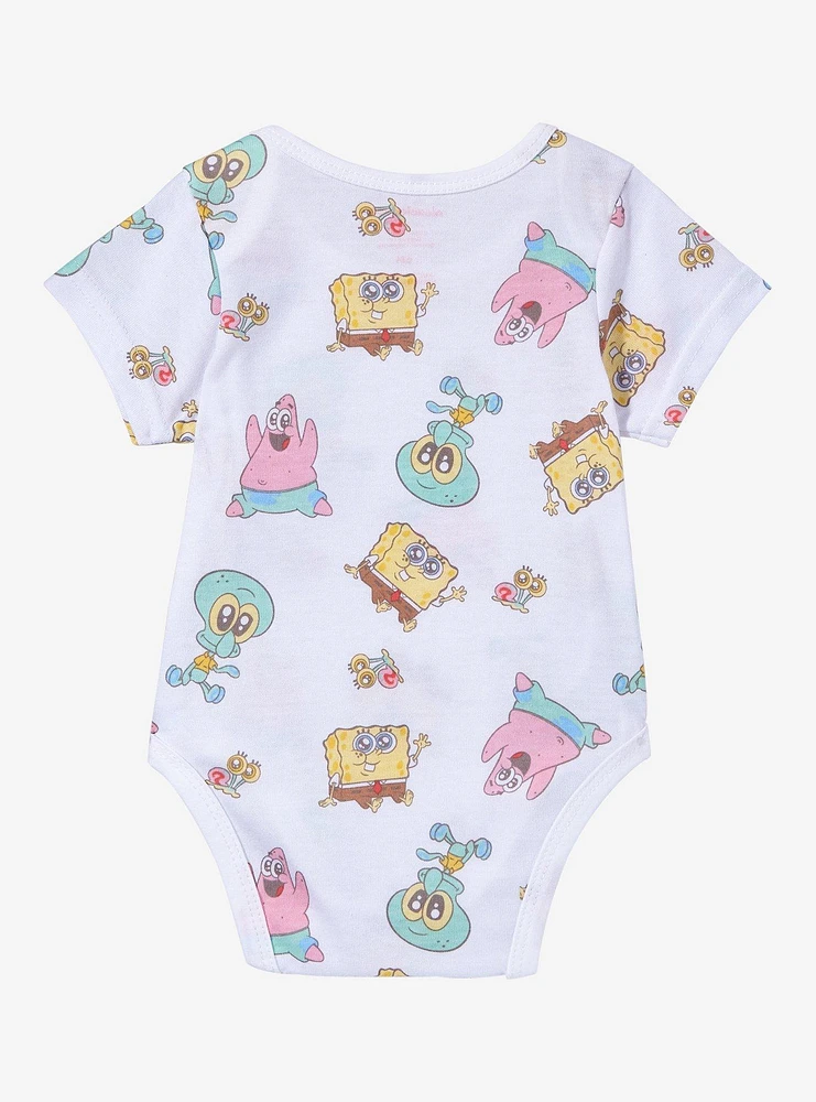 TV SpongeBob SquarePants Chibi Characters Allover Print Infant One ...