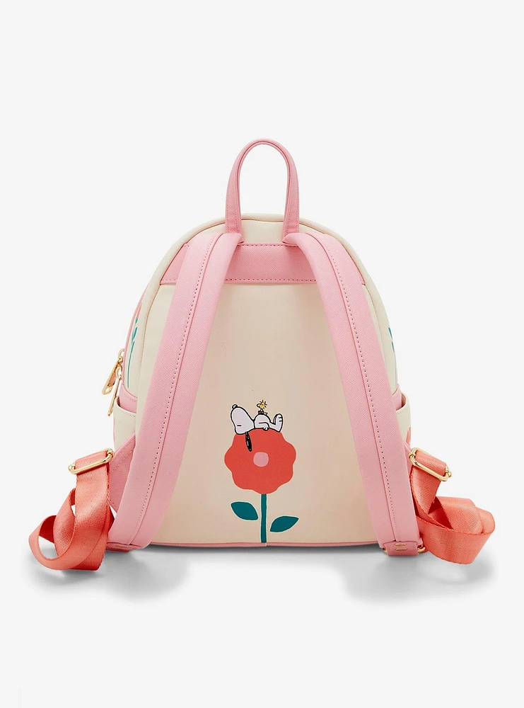 Boxlunch Loungefly Peanuts Snoopy Doghouse Floral Mini Backpack ...
