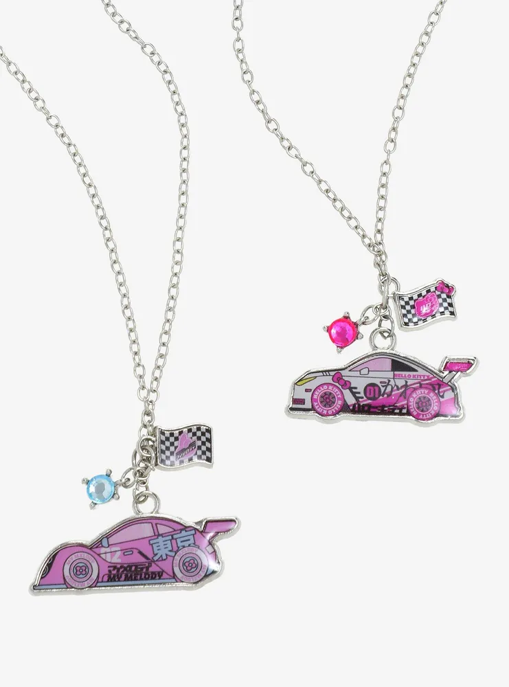 Hot Topic Hello Kitty & My Melody Race Car Best Friend Necklace Set ...