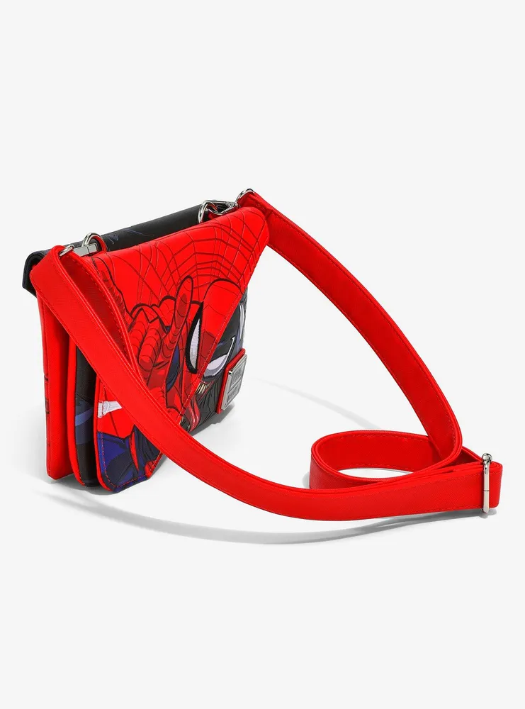Boxlunch Loungefly Marvel Spider-Man Venom Split Crossbody Bag ...
