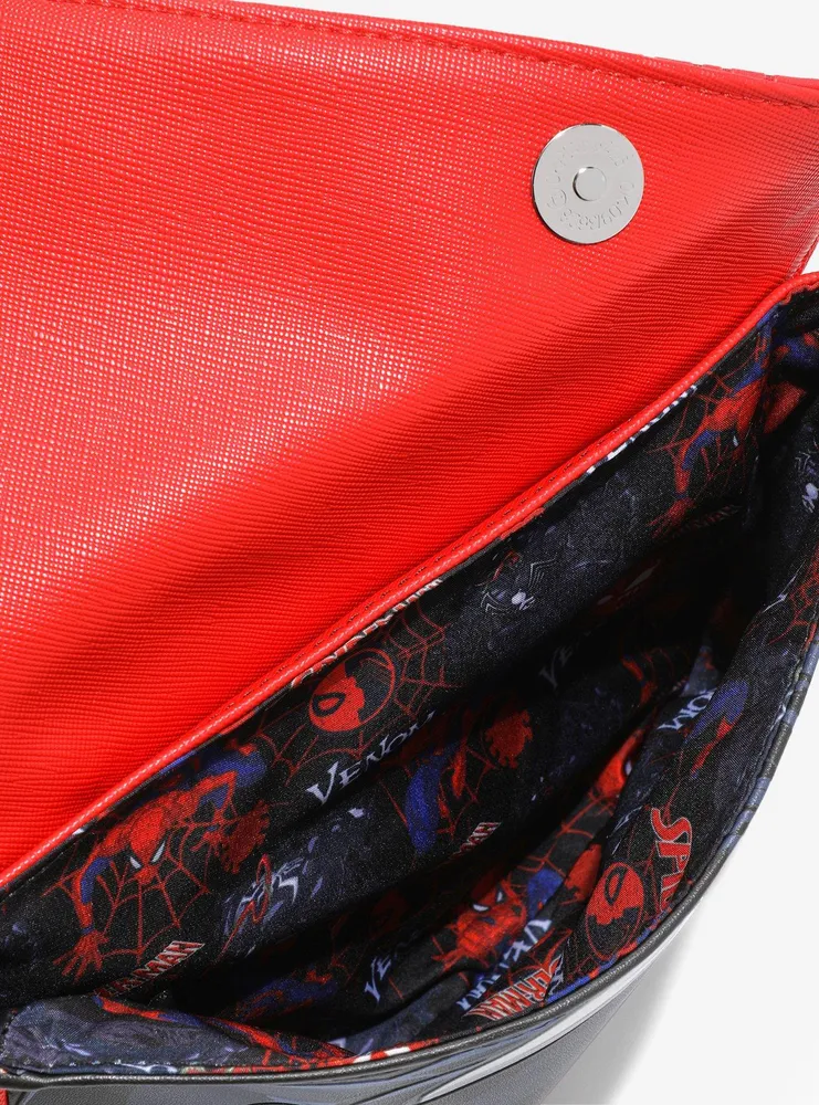 Boxlunch Loungefly Marvel Spider-Man Venom Split Crossbody Bag ...