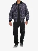 Hot Topic Skulls Allover Hooded Bomber Jacket | Liberty Center