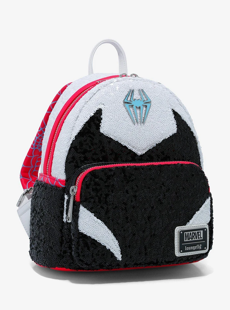 Boxlunch Loungefly Marvel Spider-Man Spider-Gwen Sequin Mini Backpack ...