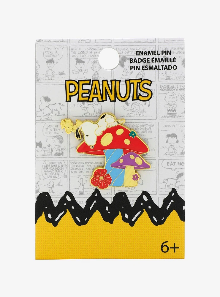 Peanuts Loungefly Peanuts Snoopy and Woodstock Mushroom Enamel Pin ...