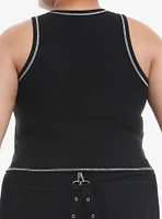 Hot Topic Death Note Ryuk Outline Ribbed Girls Crop Tank Top Plus ...