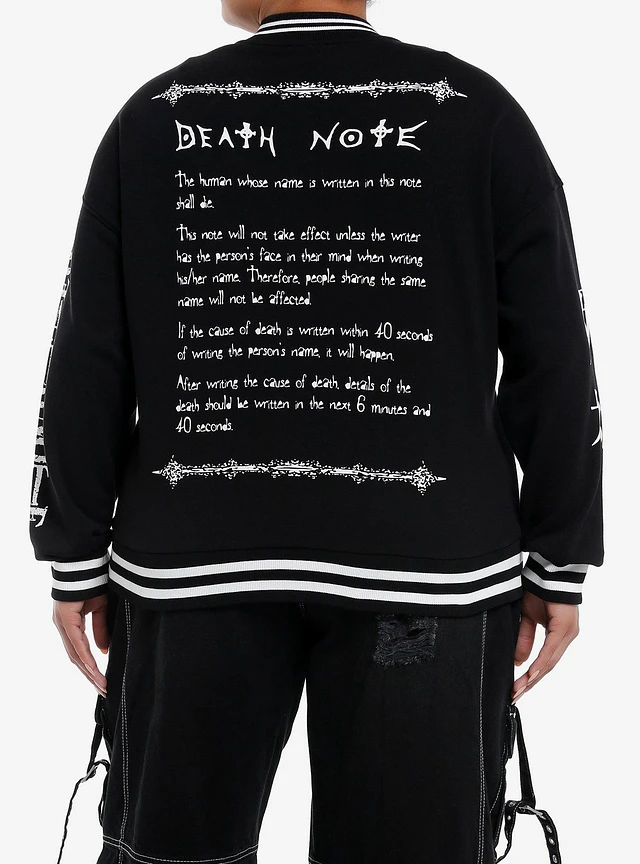 Hot Topic Death Note Ryuk Girls Varsity Jacket Plus Hot Topic Death Note Ryuk Girls Varsity Jacket Plus