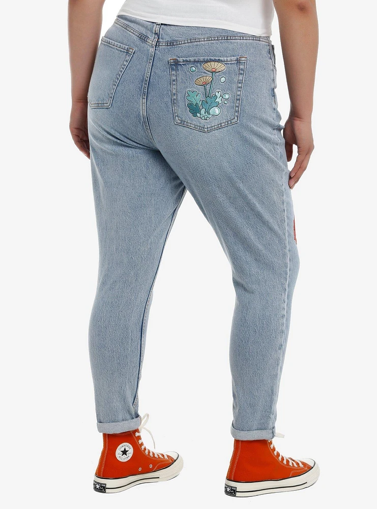 Hot Topic Her Universe Studio Ghibli® Ponyo Embroidery Mom Jeans Plus ...