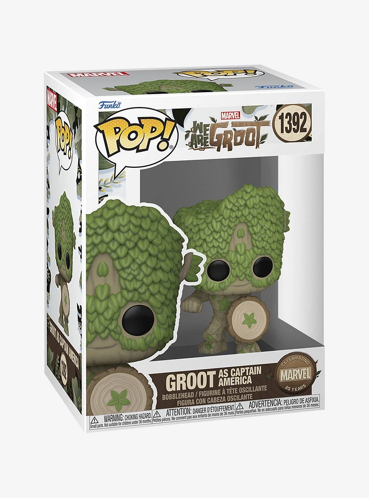 Funko Marvel We Are Groot Pop! Groot As Captain America Vinyl ...