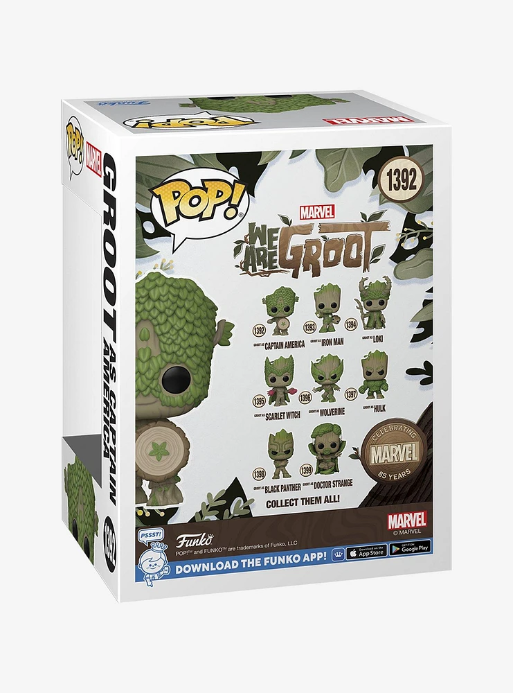 Funko Marvel We Are Groot Pop! Groot As Captain America Vinyl ...