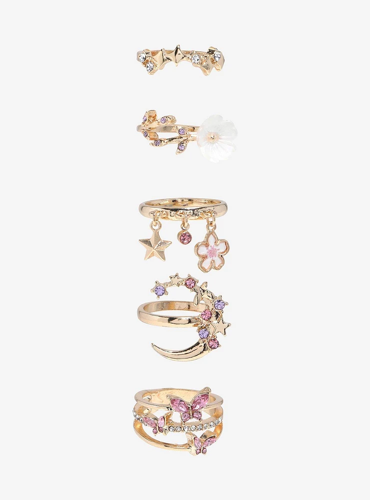 SWEETSOCIETY Sweet Society Sakura Moon Gems Ring Set | Hamilton Place