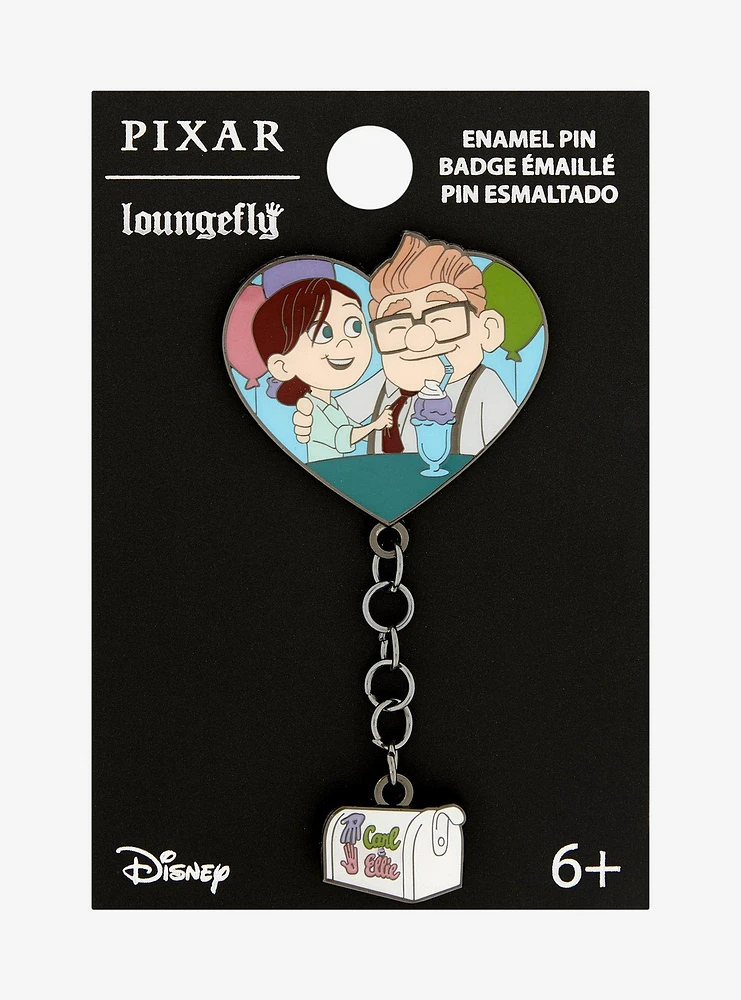 Hot Topic Loungefly Disney Pixar Up Carl & Ellie Heart Enamel Pin ...