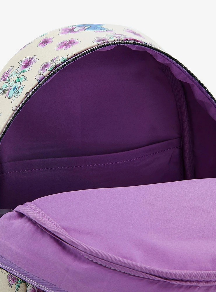 Hot Topic Loungefly Disney Lilo & Stitch Hibiscus Flowers Mini Backpack ...