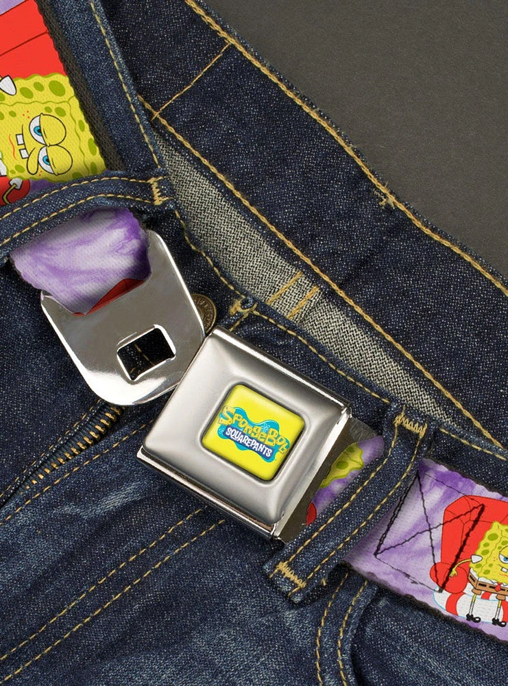 TV SpongeBob SquarePants Dozing Meme Pose Tie Dye Youth Seatbelt Belt ...