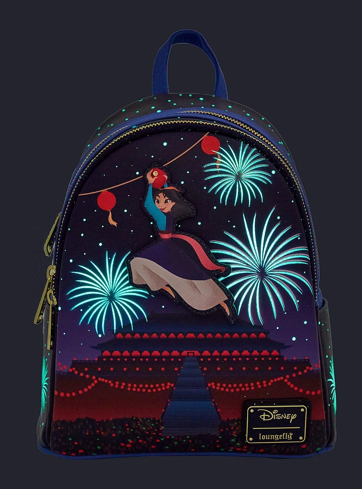 Mulan Loungefly Disney Mulan Fireworks Glow-in-the-Dark Mini Backpack ...