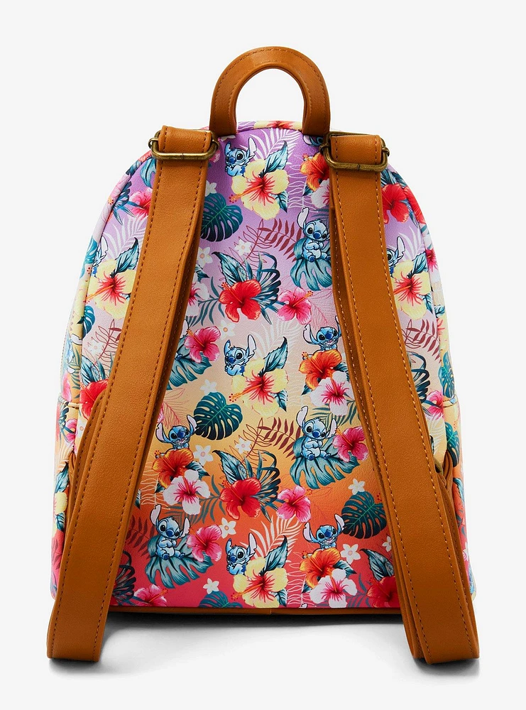 LNGEFLY Loungefly Disney Stitch Tropical Flowers Mini Backpack ...