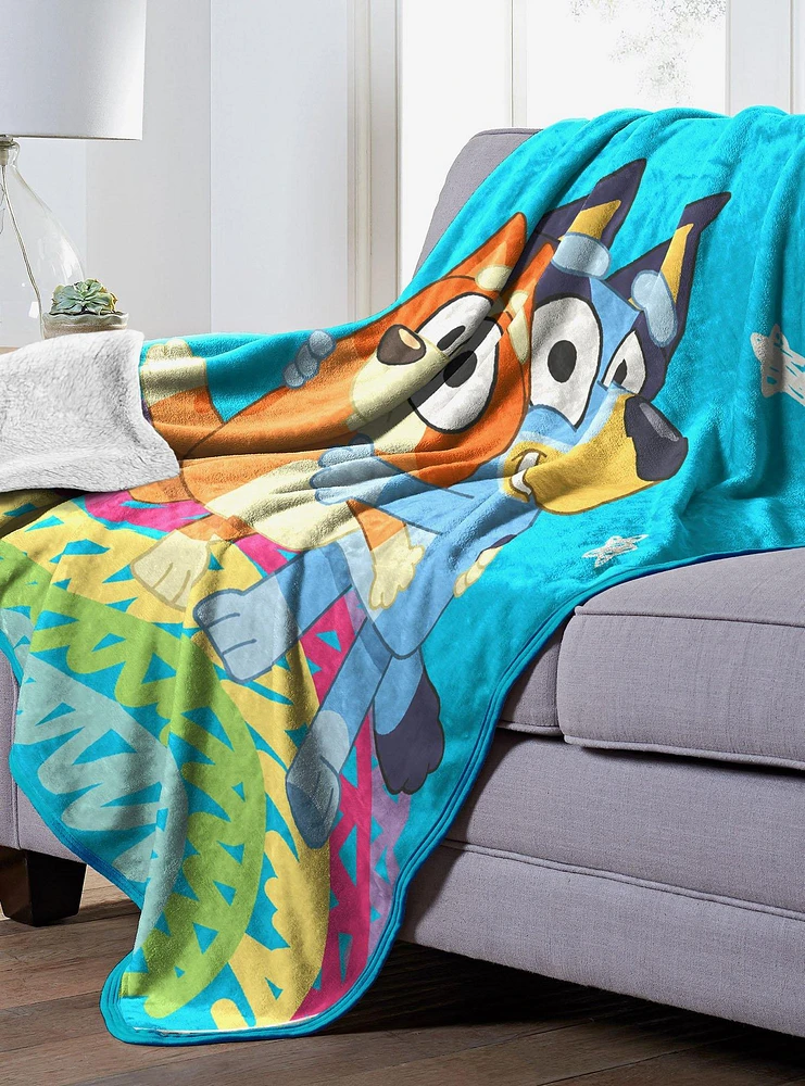 Hot Topic Bluey Togetherness Silk Touch Sherpa Blanket | Mall of America®