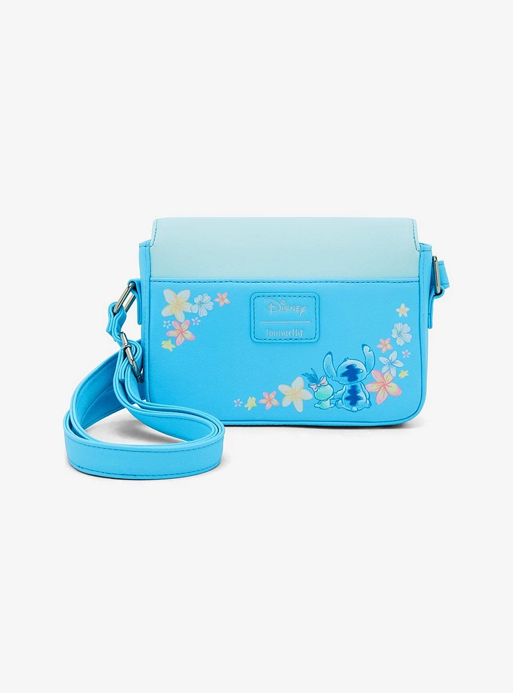 Hot Topic Loungefly Disney Stitch & Scrump Flowers Crossbody Bag | Mall ...