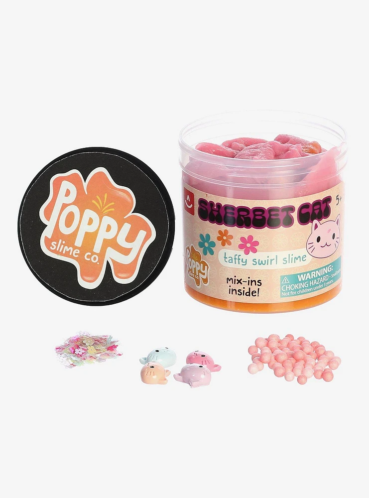 Hot Topic Poppy Slime Co. Sherbet Cat Taffy Swirl Slime With Mix-Ins ...