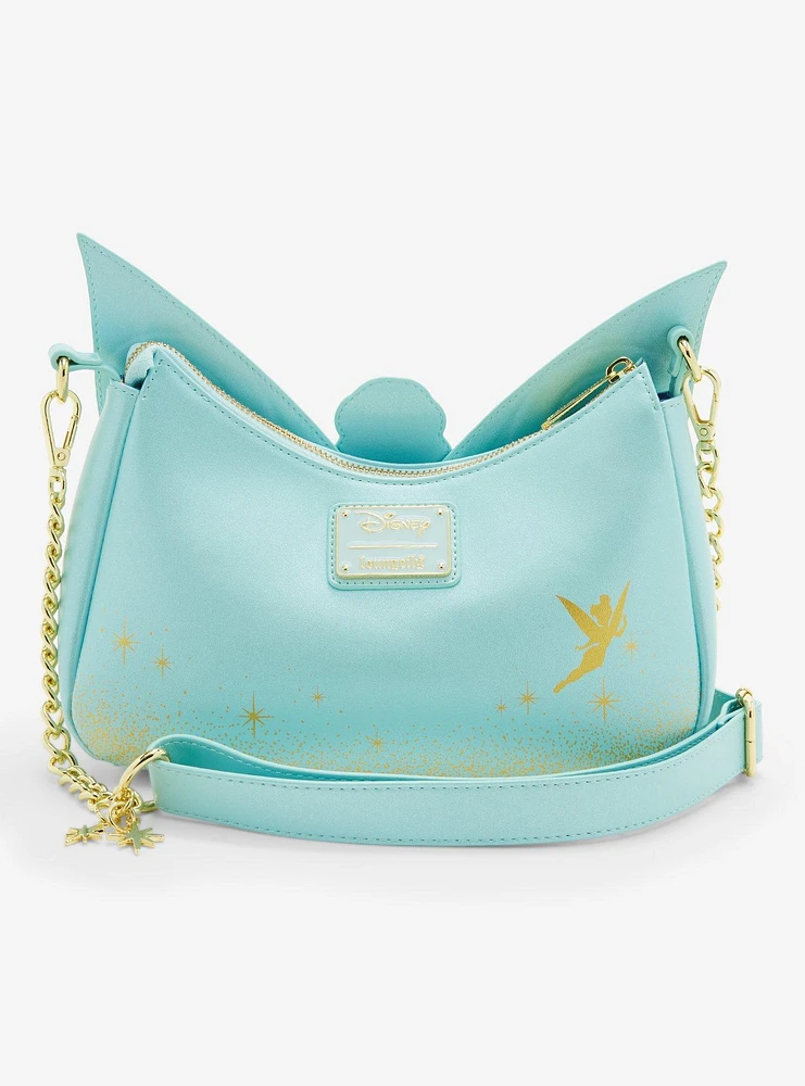 LOUNGFLY Loungefly Disney Peter Pan Tinker Bell Glitter Crossbody Bag ...