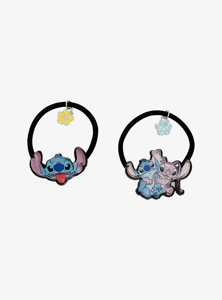 Hot Topic Disney Stitch & Angel Hibiscus Charm Hair Tie Set | Mall of ...