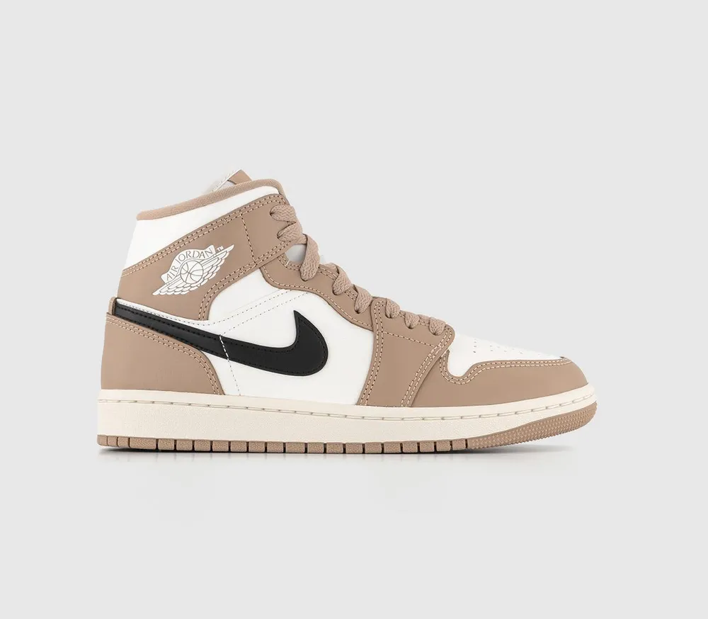 Jordan Air Jordan 1 Mid Trainers Sail Black Desert - Men's Trainers ...