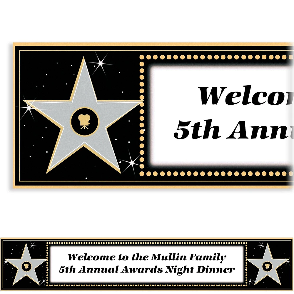 PartyCity Custom Hollywood Banner 6ft | Hamilton Place