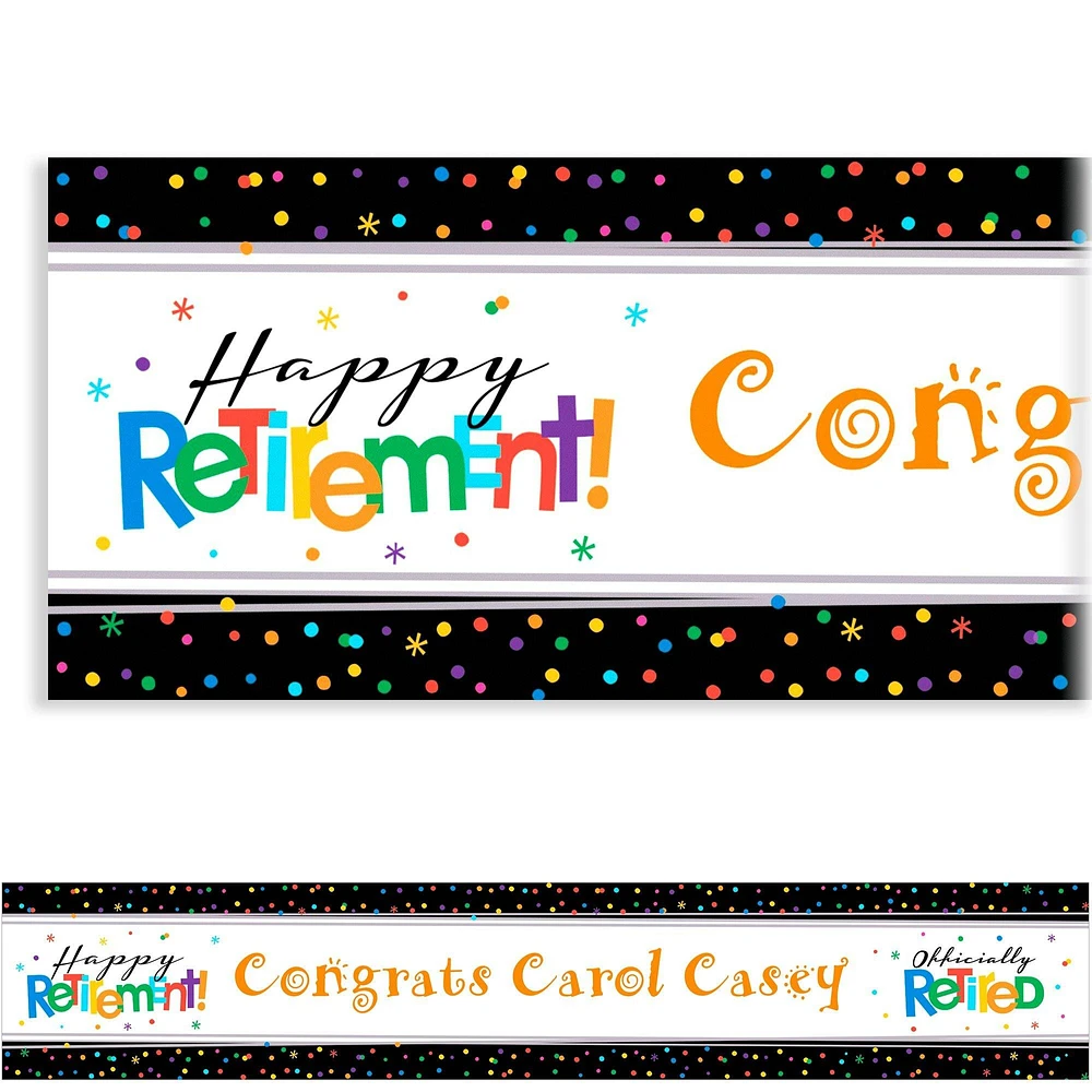 PartyCity Custom Happy Retirement Banner - Officially Retired ...