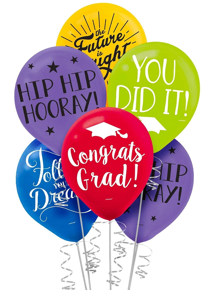 PartyCity 15ct, Multicolor Graduation Balloons | Hamilton Place