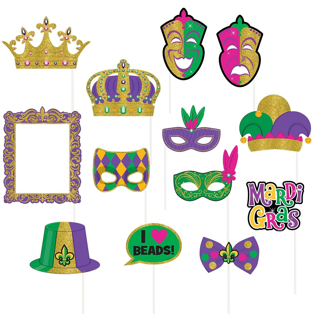 PartyCity Mardi Gras Photo Booth Props 13ct | Hamilton Place