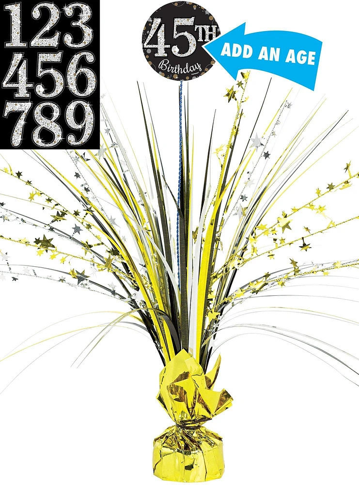 PartyCity Sparkling Celebration Happy Birthday Spray Centerpiece Kit ...