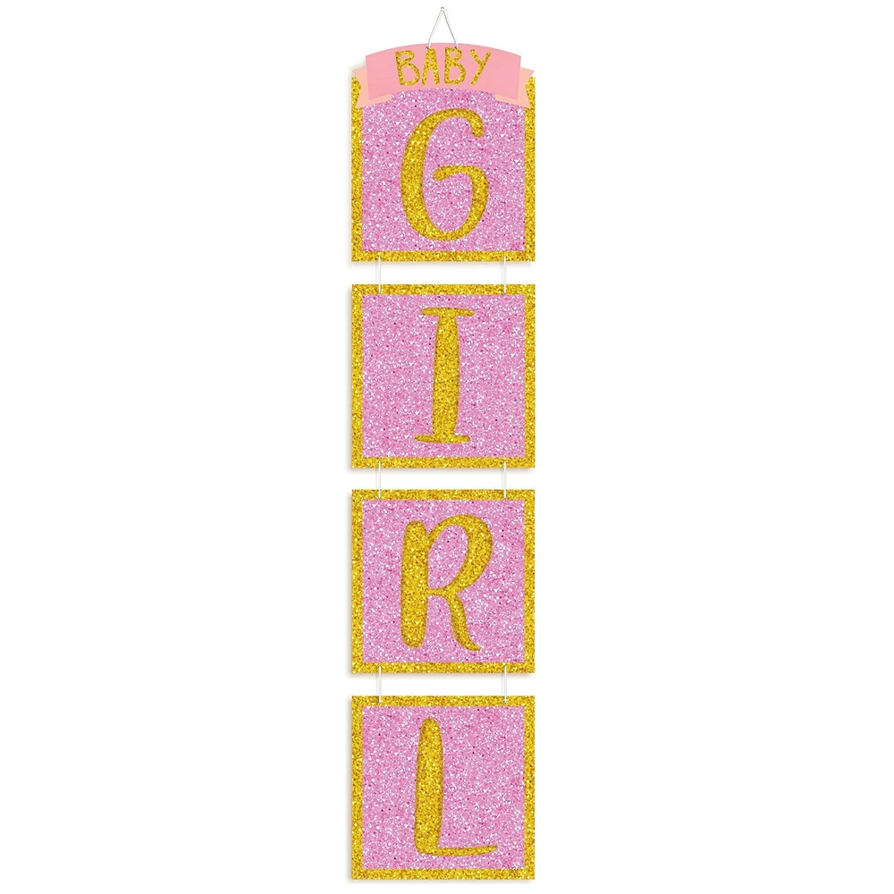PartyCity Glitter Baby Girl Stacked Sign | Hamilton Place