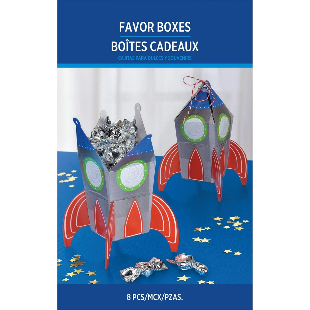 PartyCity Blast Off Rocket Favor Boxes 8ct | Hamilton Place