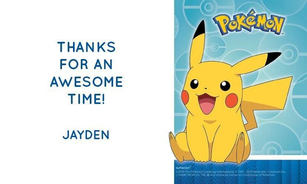 PartyCity Custom Pokémon Classic Thank You Notes | Hamilton Place