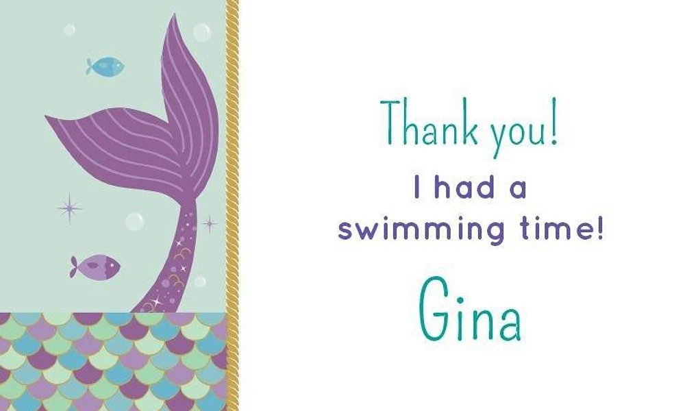 PartyCity Custom Mermaid Wishes Thank You Notes | Hamilton Place