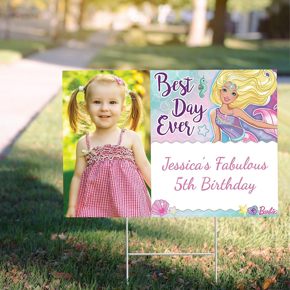 PartyCity Custom Barbie Mermaid Photo Yard Sign | Hamilton Place