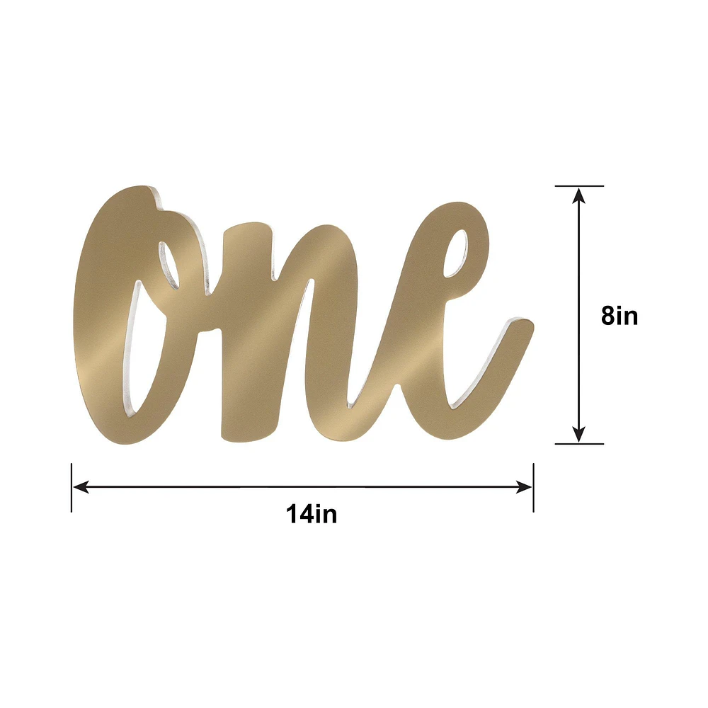 PartyCity Gold One 1st Birthday Block Letter Sign | Hamilton Place