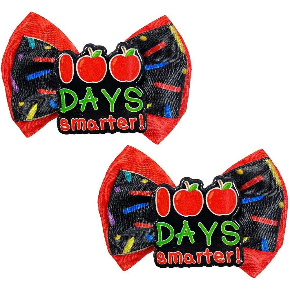 PartyCity 100 Days Smarter Hair Bows 2ct - 100 Days of School ...