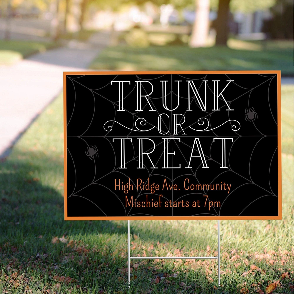 PartyCity Custom Spider Web Trunk or Treat Yard Sign | Hamilton Place