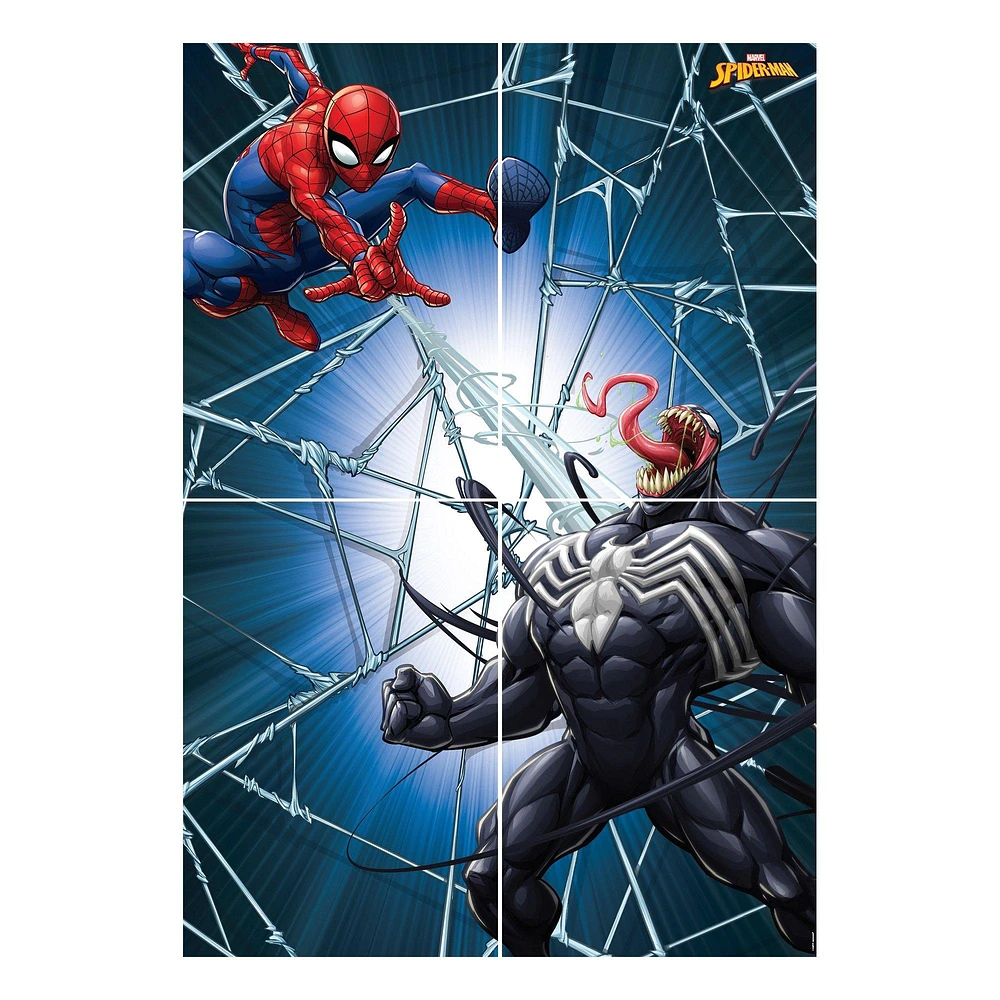 PartyCity Spider-Man Webbed Wonder Scene Setter, 55.6in x 80.2in, 4pc ...