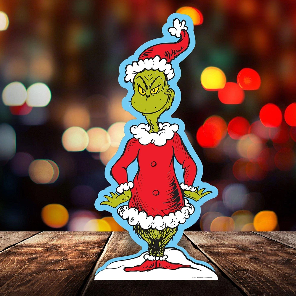 PartyCity Traditional Grinch Centerpiece Cardboard Cutout, 18in ...