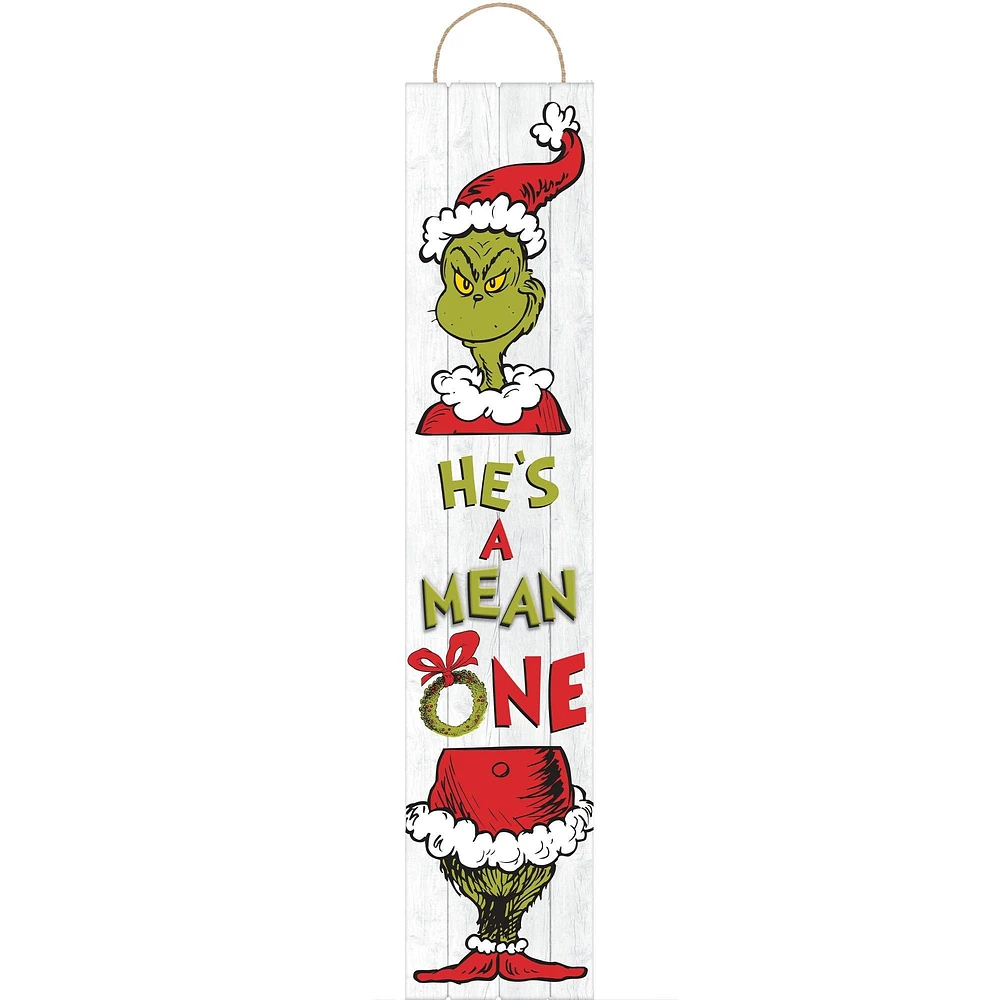 PartyCity The Grinch Wood Plank Sign, 9.6in x 46.9in - Dr. Seuss ...