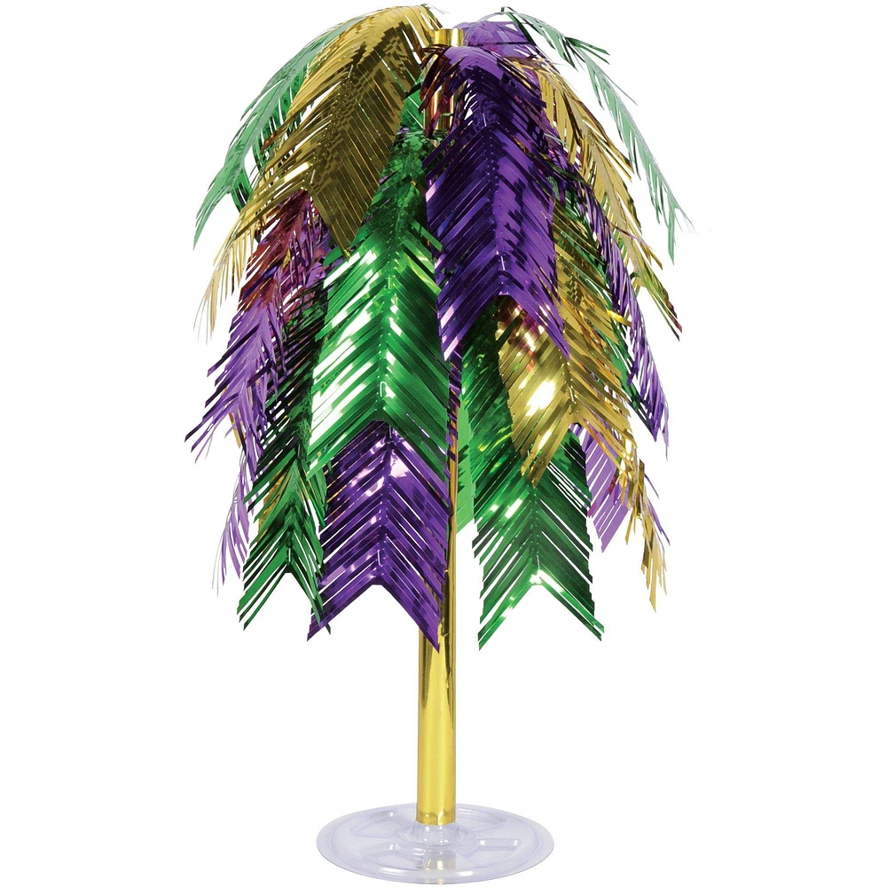 PartyCity Mardi Gras Metallic Tricolor Feather Cascade Centerpiece ...