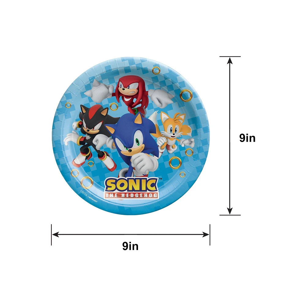 PartyCity Sonic the Hedgehog Paper Lunch Plates, 9in, 8ctp | Hamilton Place