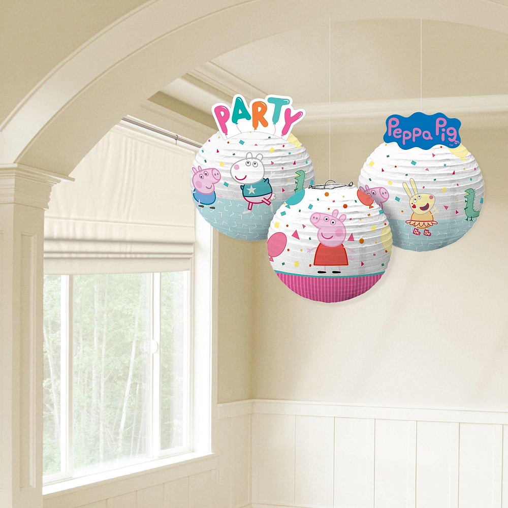 PartyCity Peppa Pig Confetti Party Paper Lanterns, 9.5in, 3ct ...