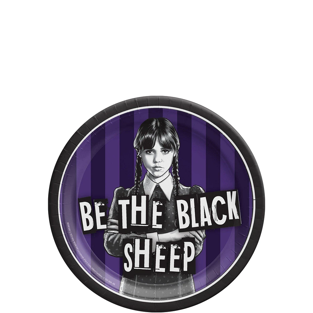 PartyCity Wednesday Addams Paper Dessert Plates, 8ct - Wednesday TV ...