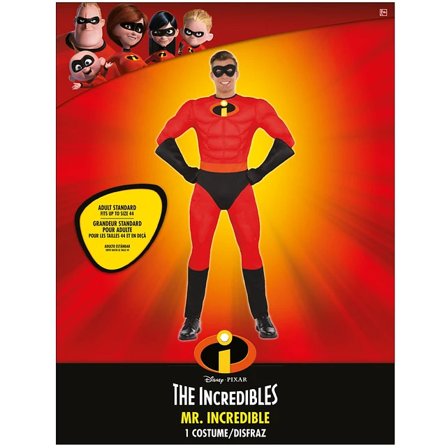 PartyCity Mens Mr. Incredible Muscle Costume - The Incredibles at ...